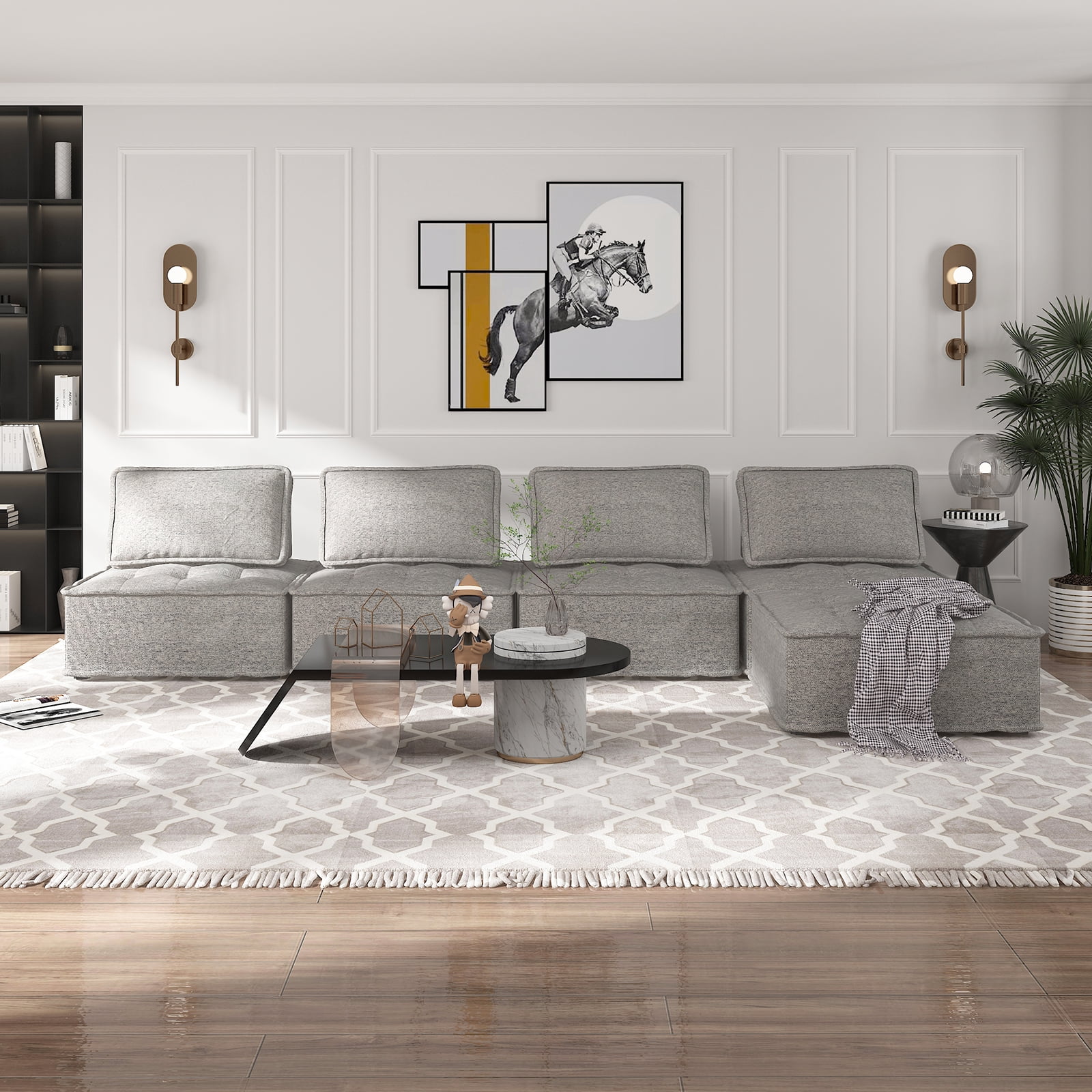 ZAFLY Modular Sectional Sofa, Free Combination L/U Shaped Couches ...