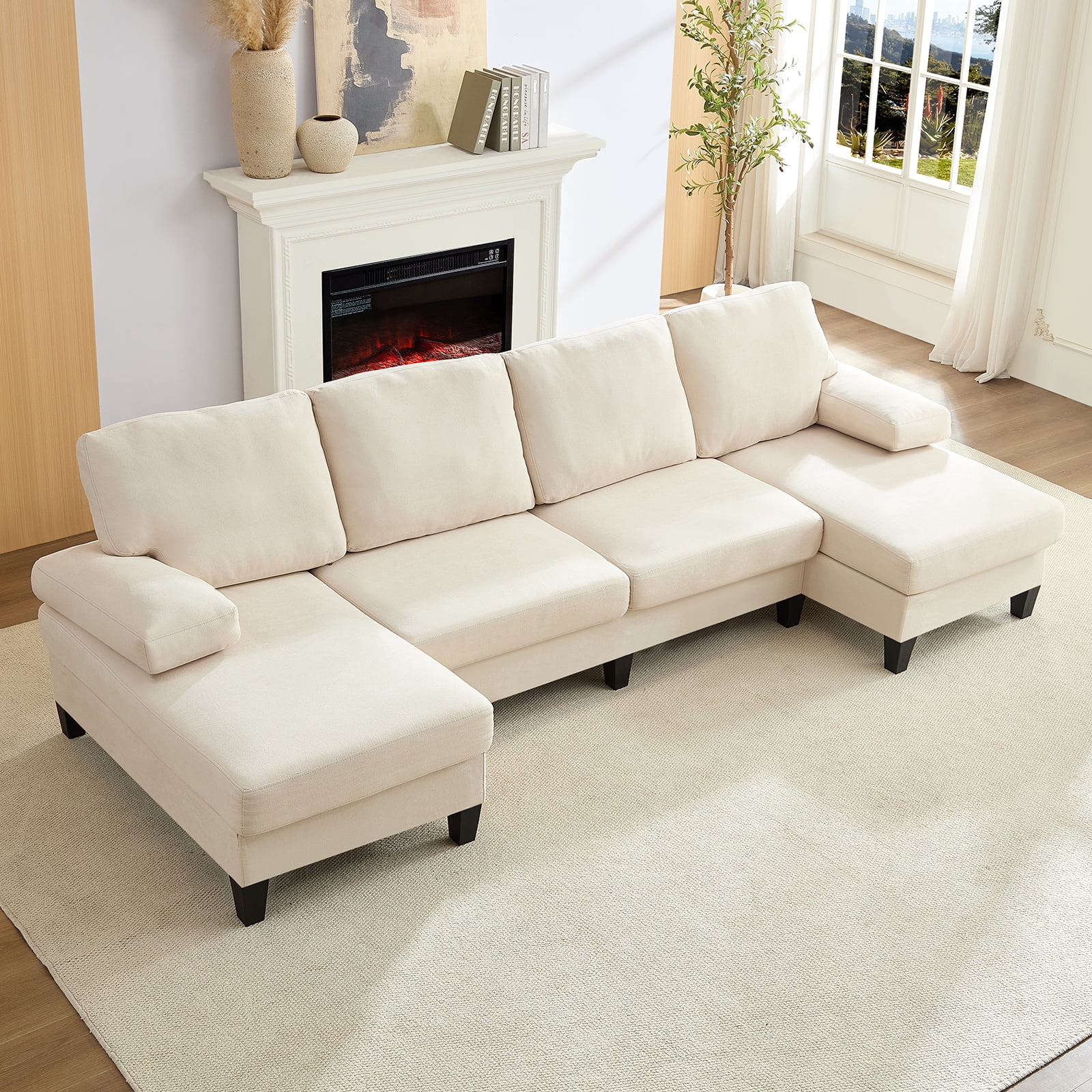 ZAFLY Sectional Couches for Living Room, U Shaped Sectional Sofa with ...