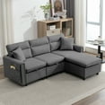 ZAFLY Sectional Sofa with Flexible Ottoman, U/L-Shaped Sofas and ...