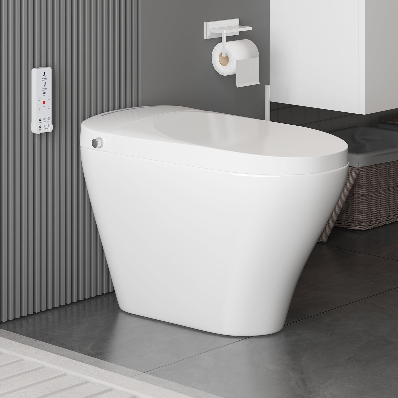 ZAFLY Small Smart Toilet Bowl with Auto Flush, One-Piece Bidet Toilet ...