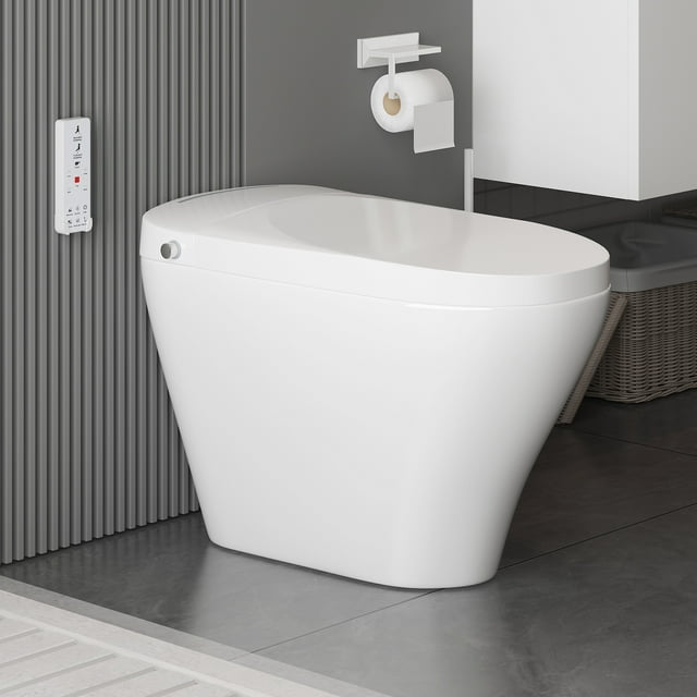 ZAFLY Small Smart Toilet Bowl with Auto Flush, One-Piece Bidet Toilet ...