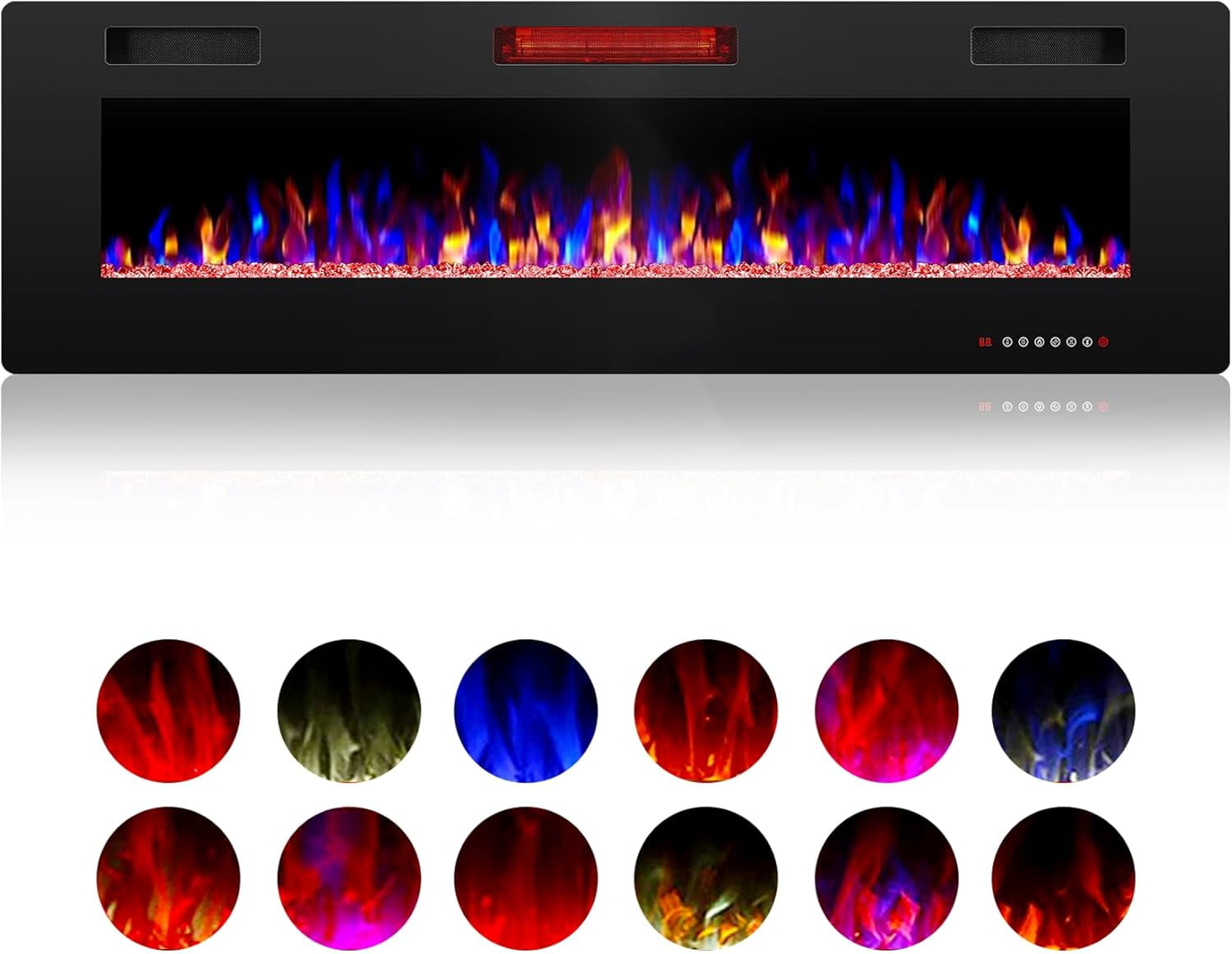 ZAFRO 42" Electric Fireplace with Remote Ultra-Thin & Quiet Wall ...