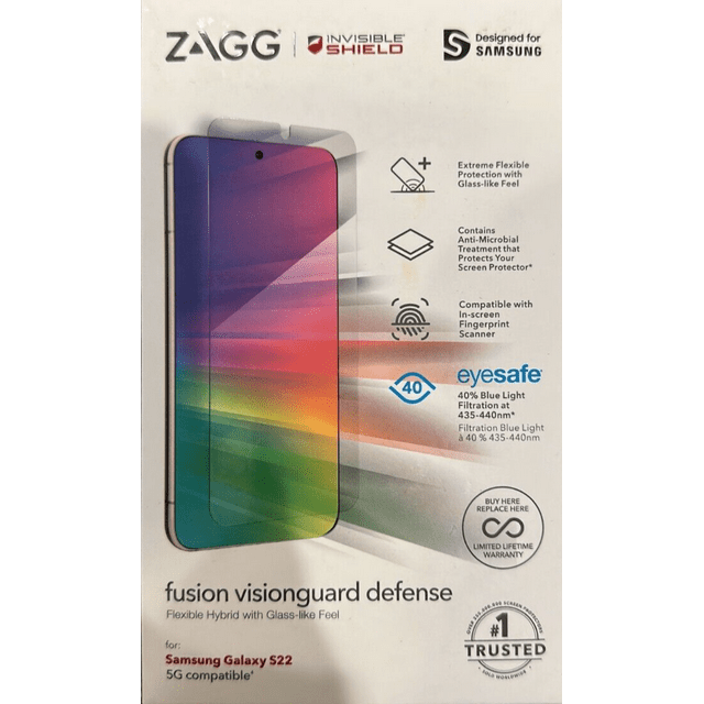 ZAGG - InvisibleShield Fusion VisionGuard Defense Flexible Blue Light ...