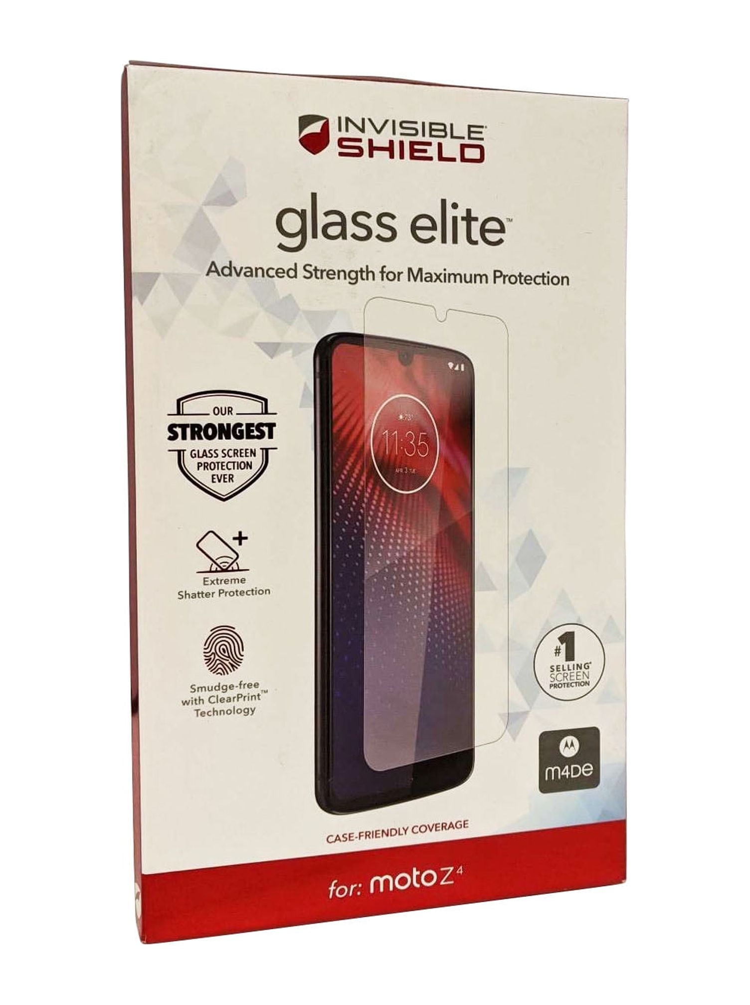 ZAGG InvisibleShield Glass Elite Screen Protector for moto z4 - Clear ...