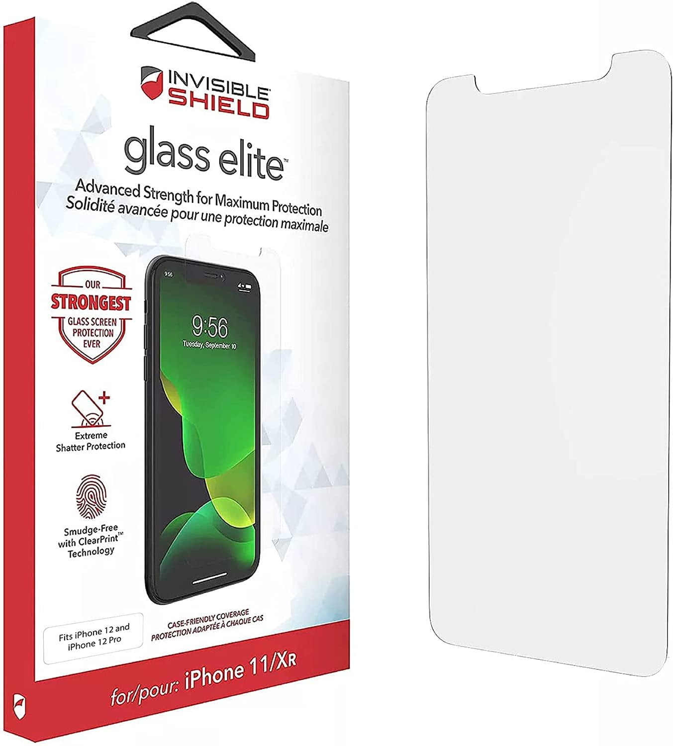 ZAGG InvisibleShield Glass Elite Screen Protector for iPhone 12, iPhone ...