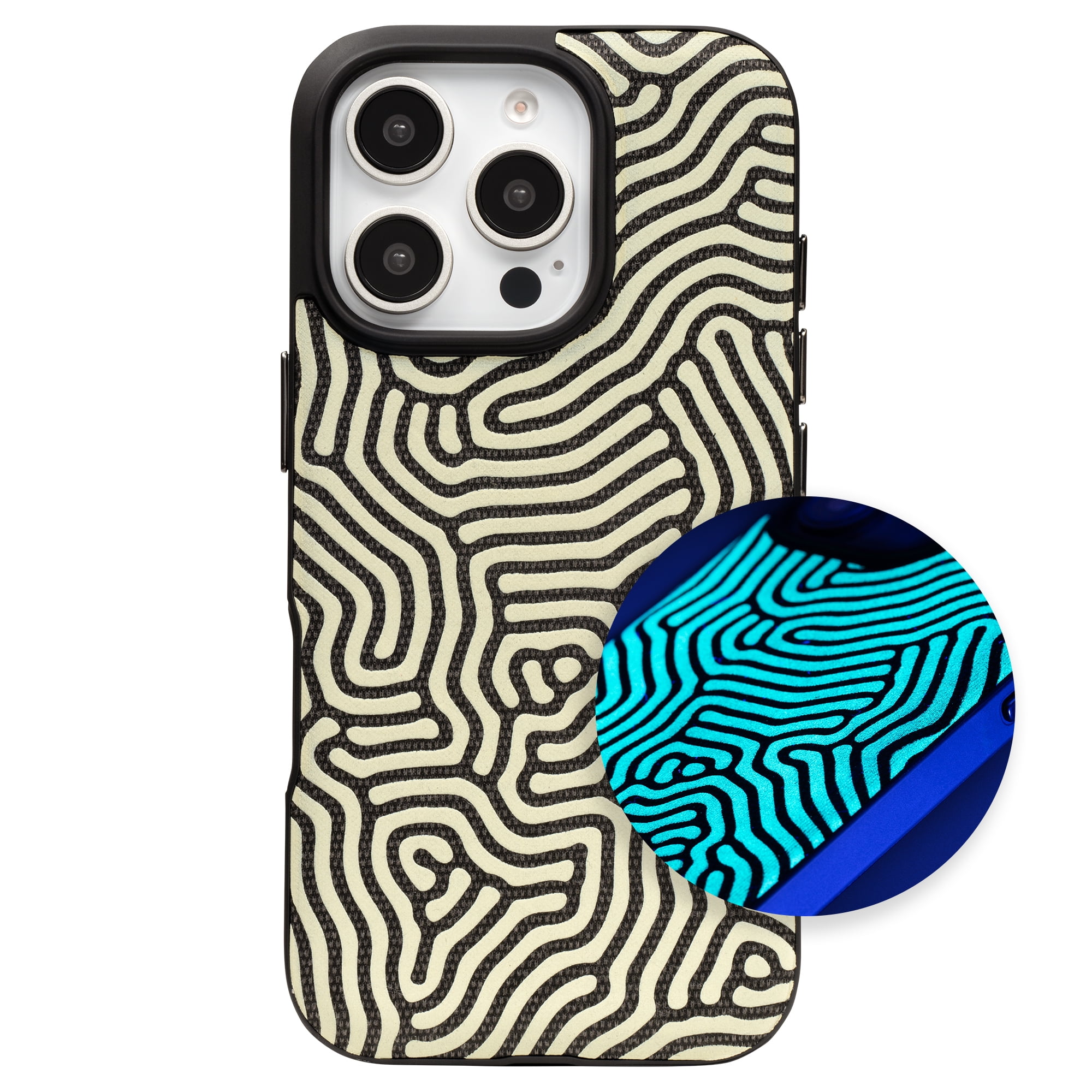 ZAGG London Snap Case for iPhone 16 Pro Glow in the Dark Maze Design ...