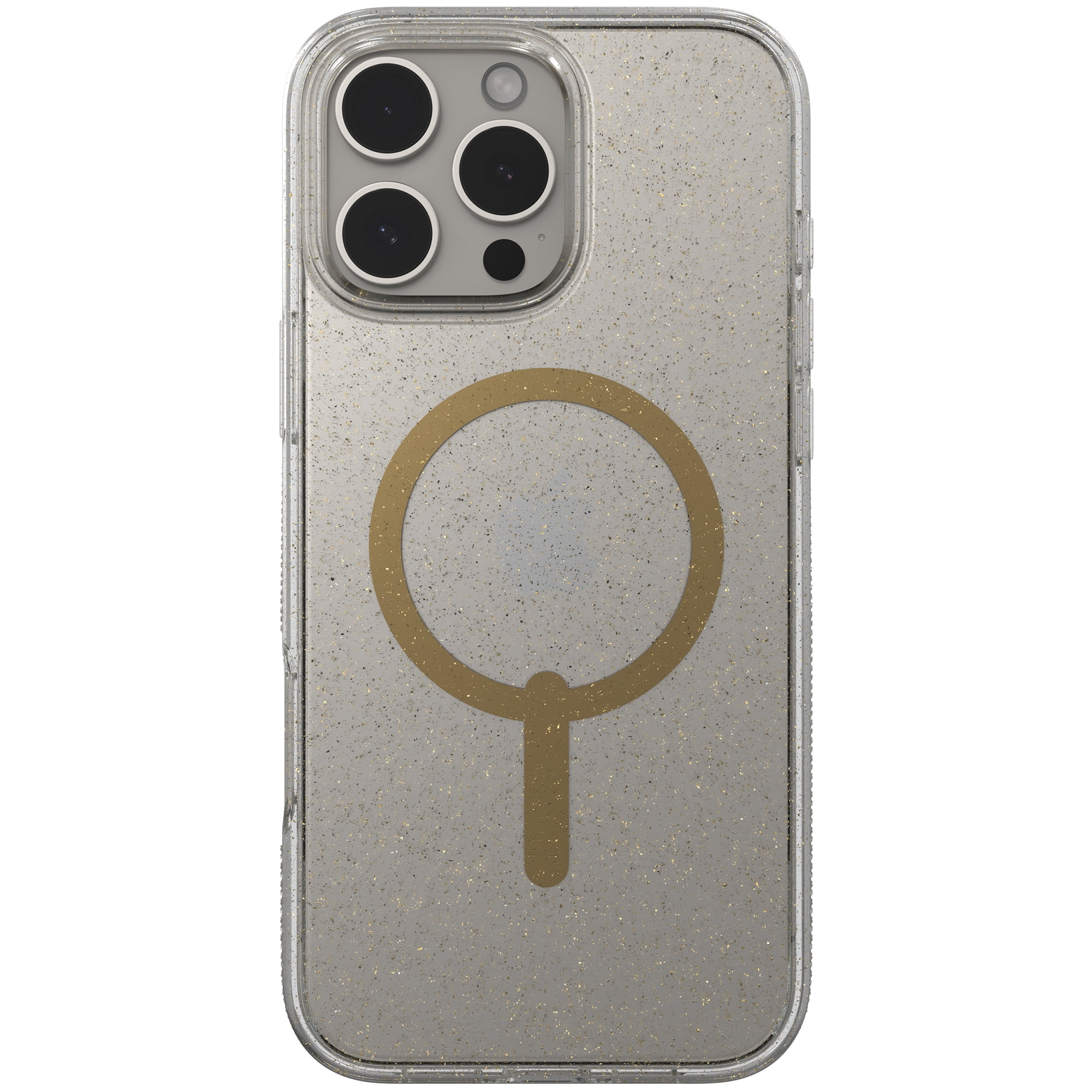 ZAGG Milan Snap Case for iPhone 16 Pro Max Gold Glitter - Walmart.com