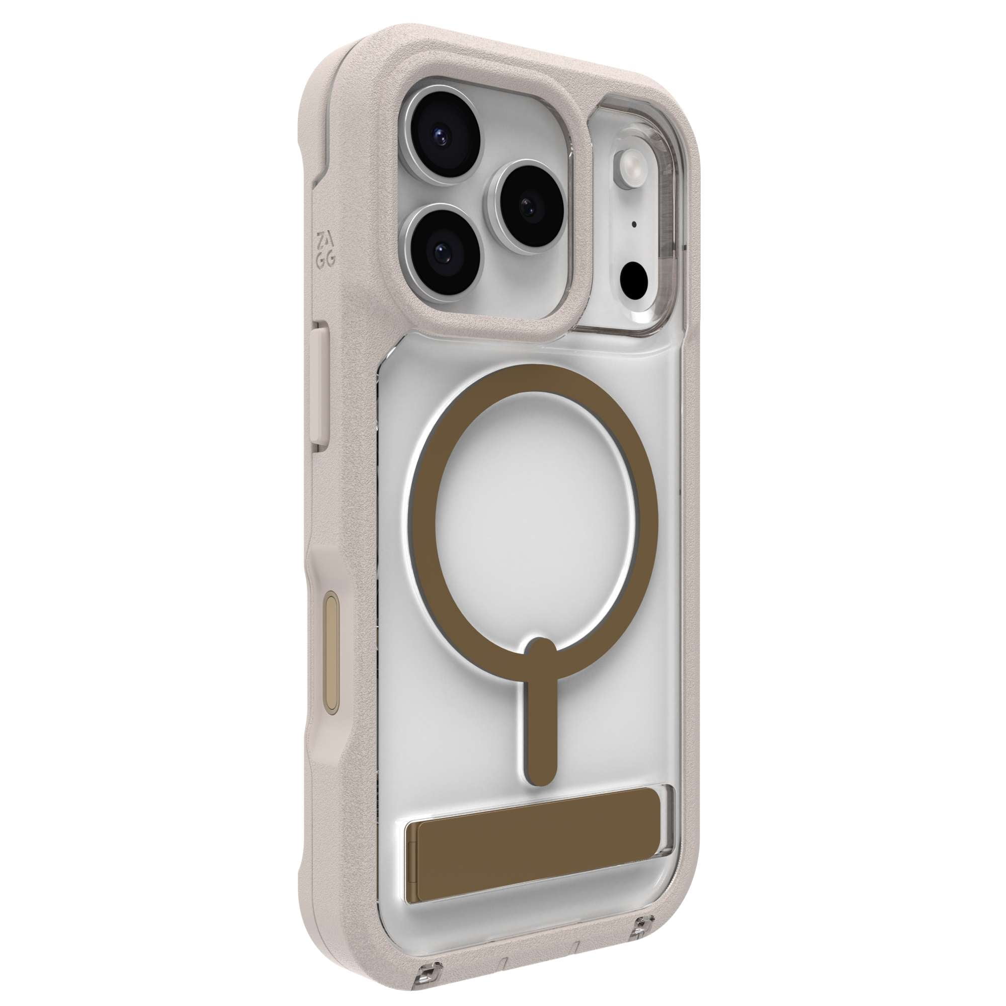 ZAGG Rainier Case with Kickstand for iPhone 17 Pro - Gray Sandstone ...