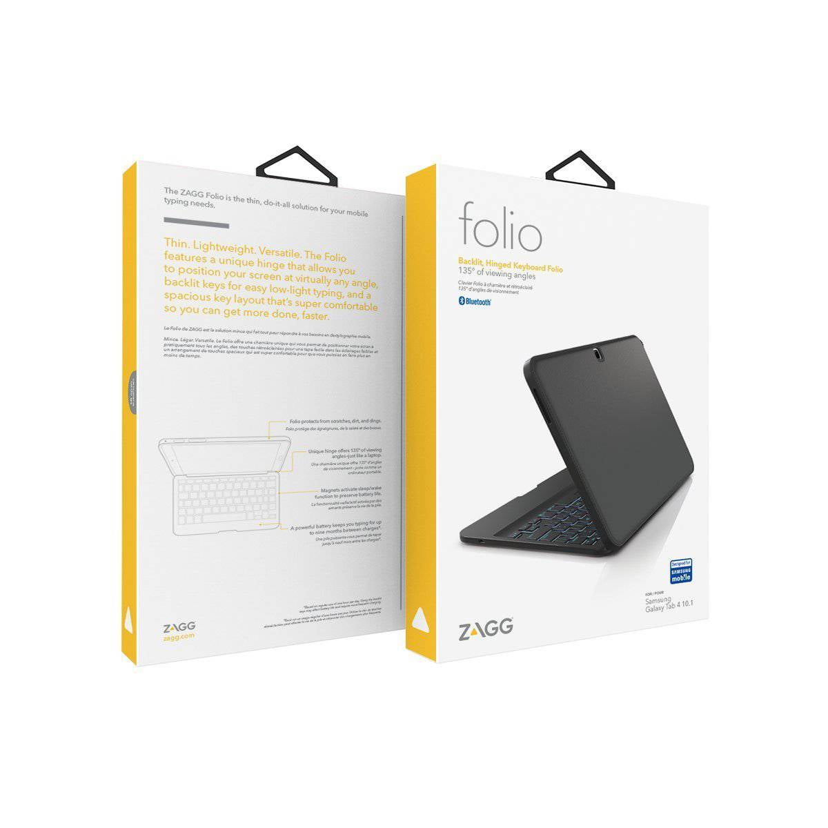 ZAGG Samsung Galaxy Tab 4 10.1 Folio Cover Case with Backlit Bluetooth ...