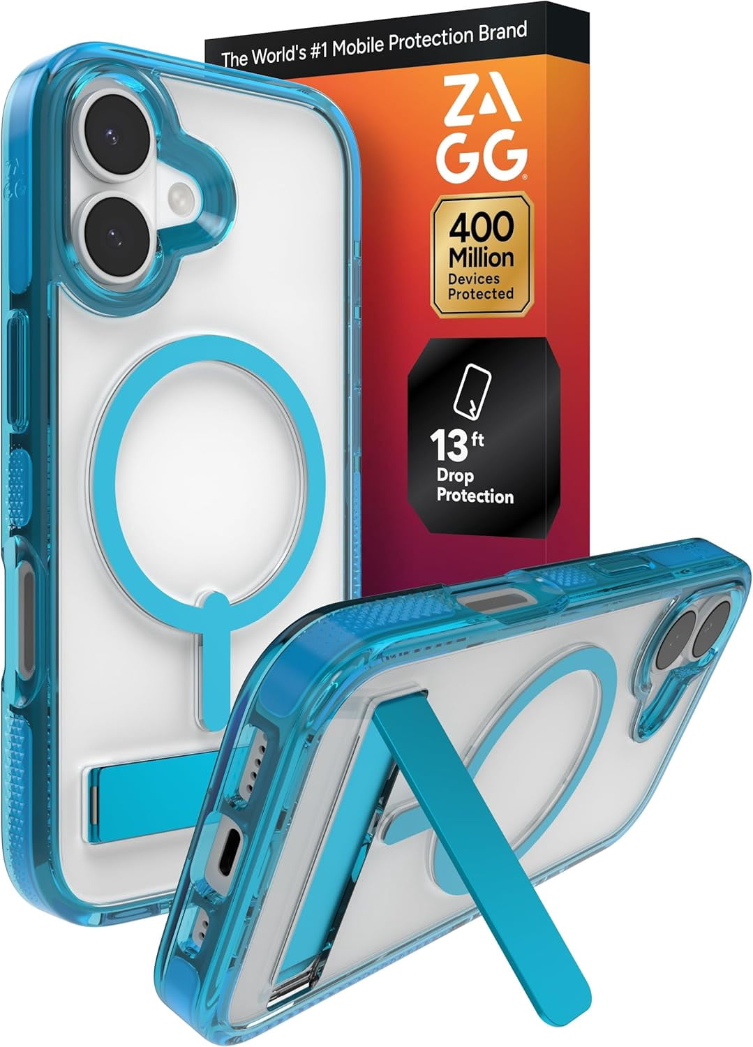 ZAGG Santa Cruz Snap Case with Kickstand for iPhone 17 - Tranquil Blue ...
