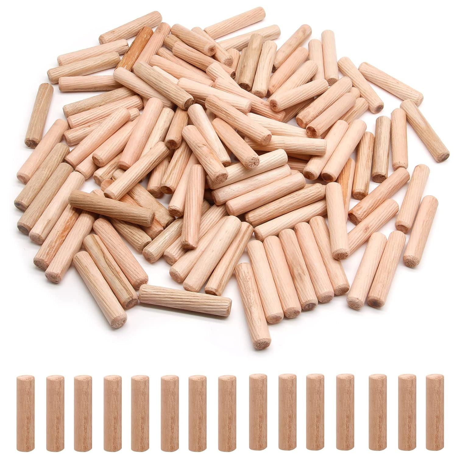 ZAGHNRENJ 120Pcs 0.4 x 2\u201d Wooden Dowel Pins, M10 Hard Wood ...