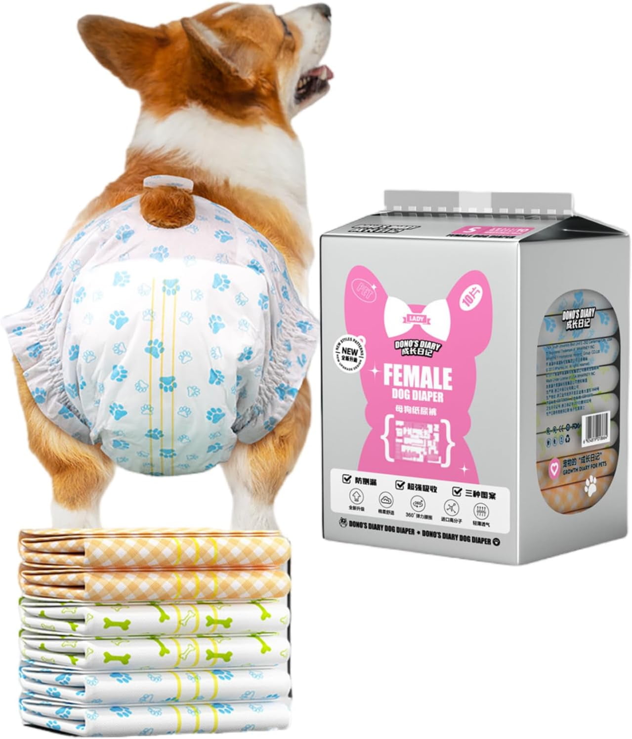 ZAGHNRENJ Female Dog Diapers 10ct Disposable Diaper Ultra Protection ...