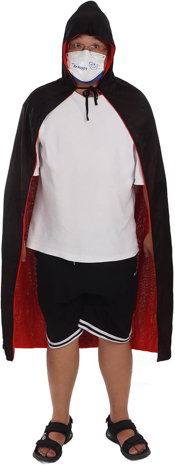 ZAGHNRENJ Hooded Cloak for Halloween Costumes, Two Colors Both Sides ...
