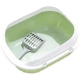 ZAGHNRENJ Open Top Cat Litter Box Lowered Front Kitty Litter Pan Anti ...