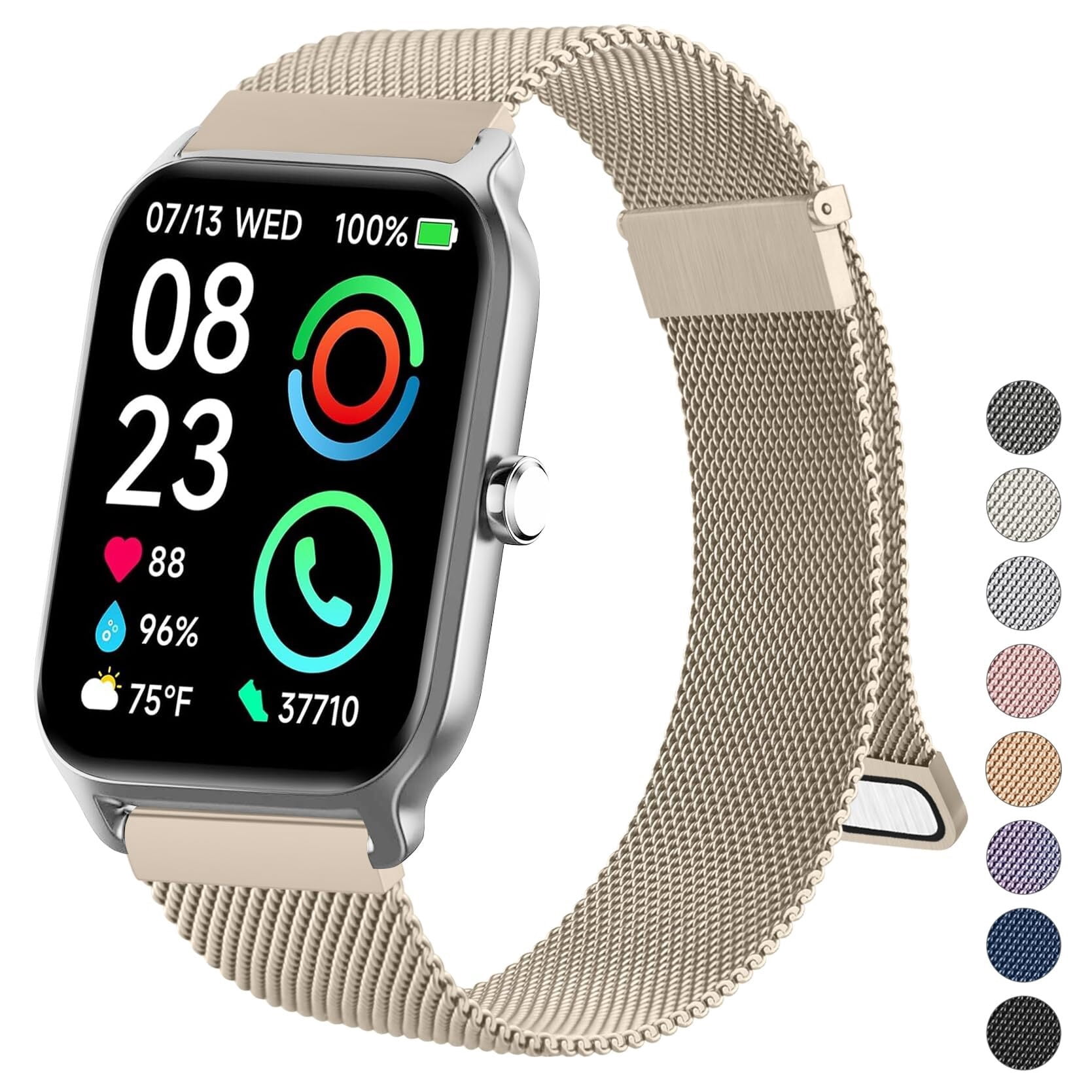 ZAHNGS Metal Bands Smartwatch Bands, Stainless Steel Metal Replacement ...