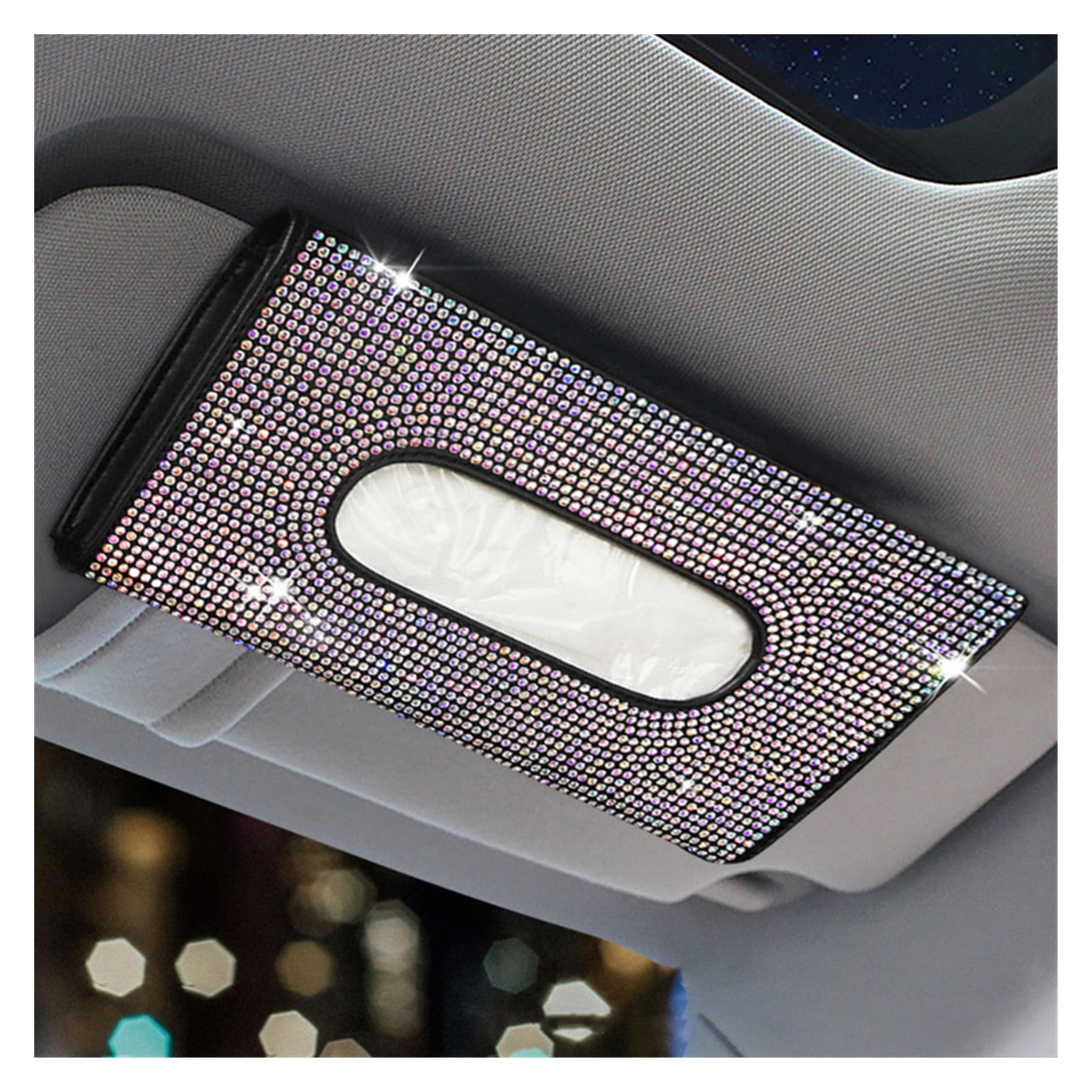 ZAHNGWP Car Sun Visor Tissue Box Tissue Case Holder Hand-Made Sparkling ...