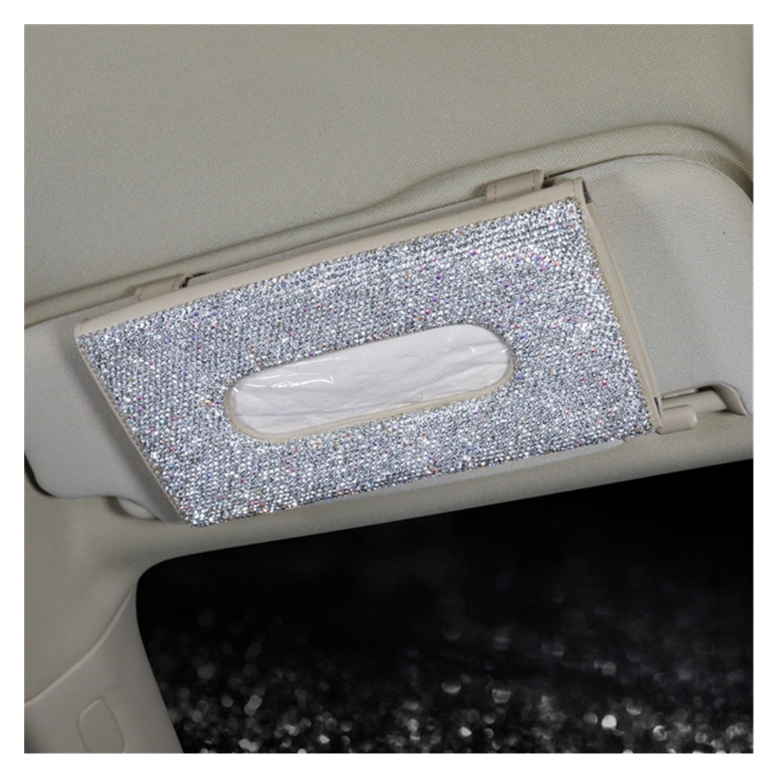 ZAHNGWP Car Sun Visor Tissue Box Tissue Case Holder Hand-made Sparkling ...