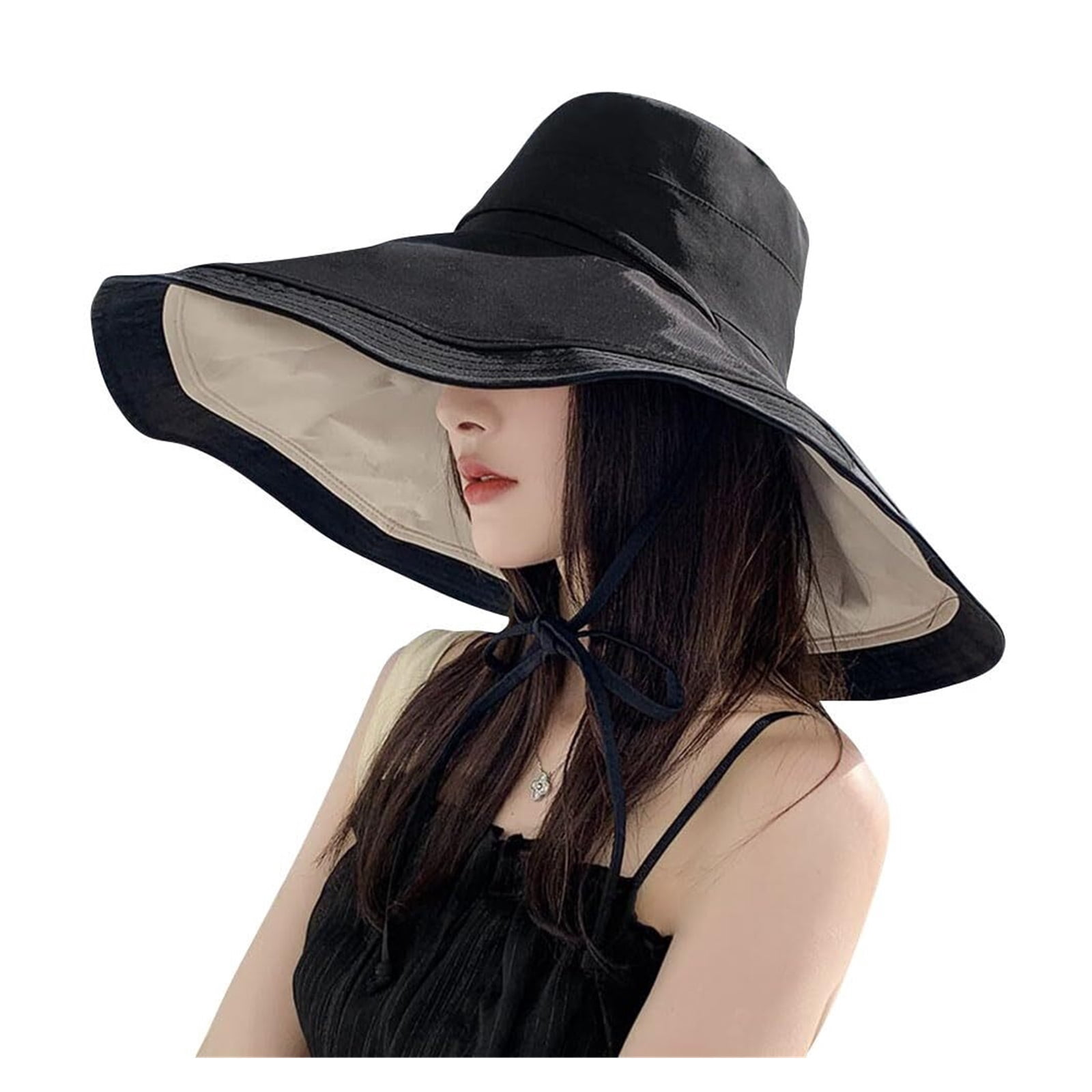 ZAHNGWP Sun Hat Packable Reversible Large Brim - Super Wide-Brim UV ...