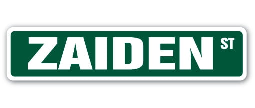 ZAIDEN Street Sign Childrens Name Room Sign | Indoor/Outdoor | 36" Wide ...