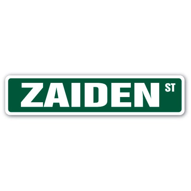 ZAIDEN Street Sign Childrens Name Room Sign | Indoor/Outdoor | 36" Wide ...