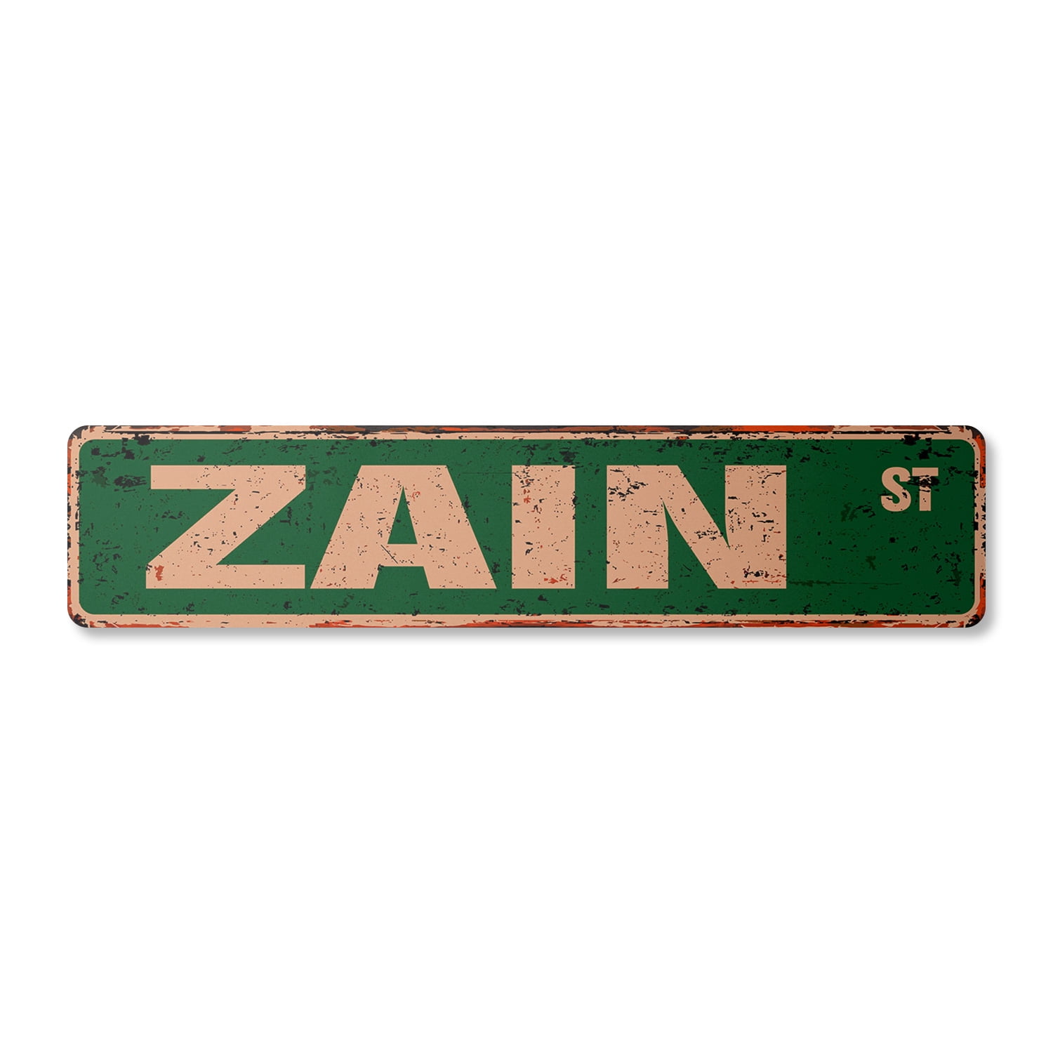 ZAIN Vintage Plastic Street Sign Childrens Name Room Sign | Indoor ...
