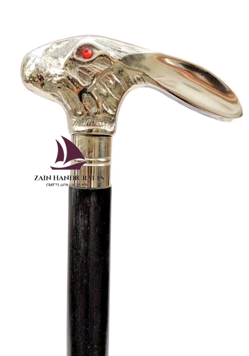 ZAIN Wooden Antique Victorian Rabbit Head Handle Walking Cane for ...