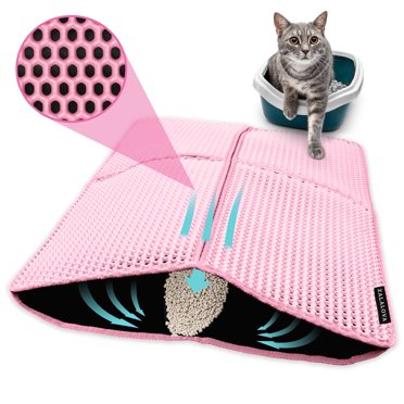 GORILLA GRIP Cat Litter Mat, Water Resistant, Traps Mess, Easy Clean ...