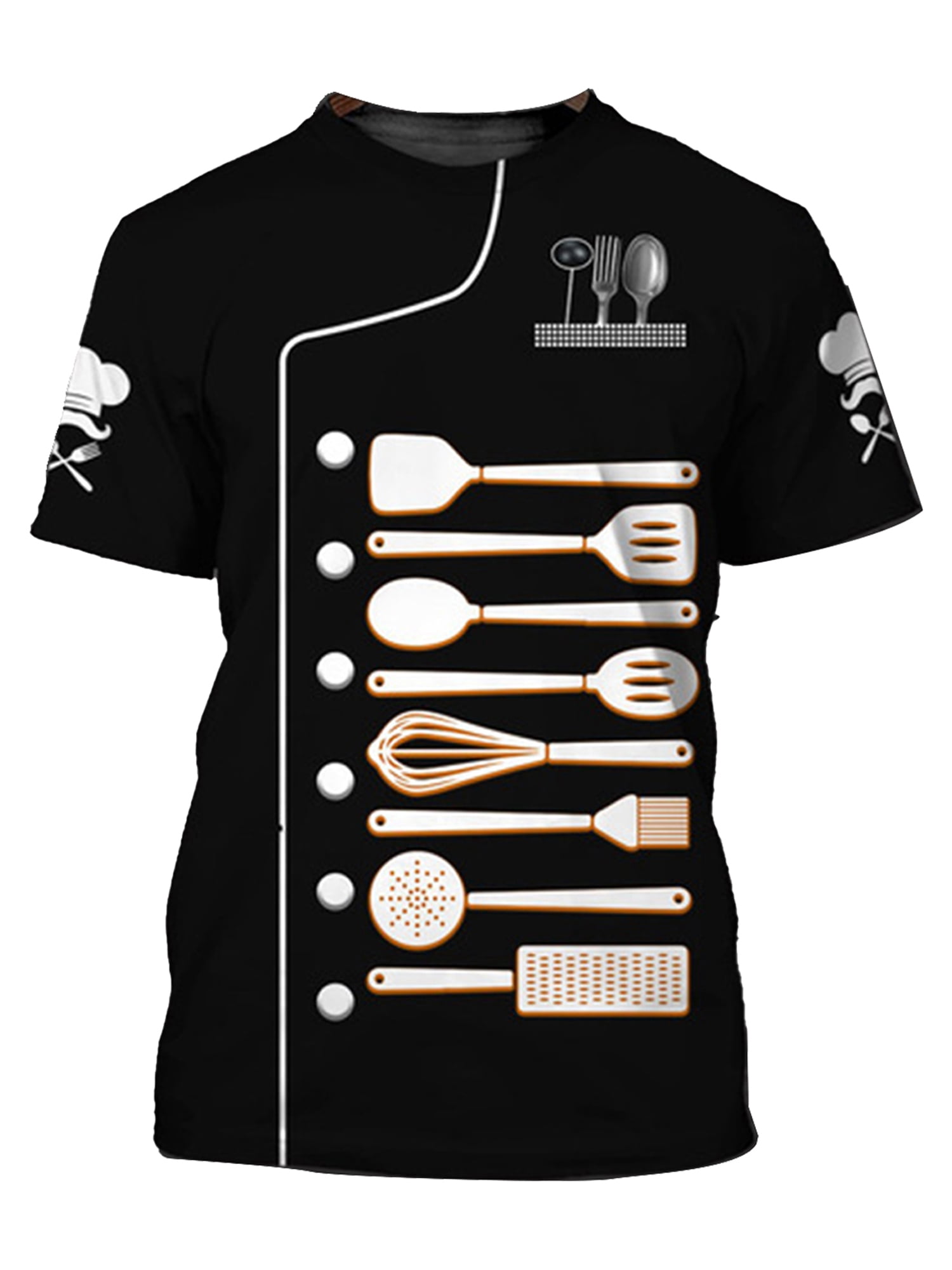 ZALDITA Unisex 3D Chef Shirts Personalized All Over Printing Chef ...
