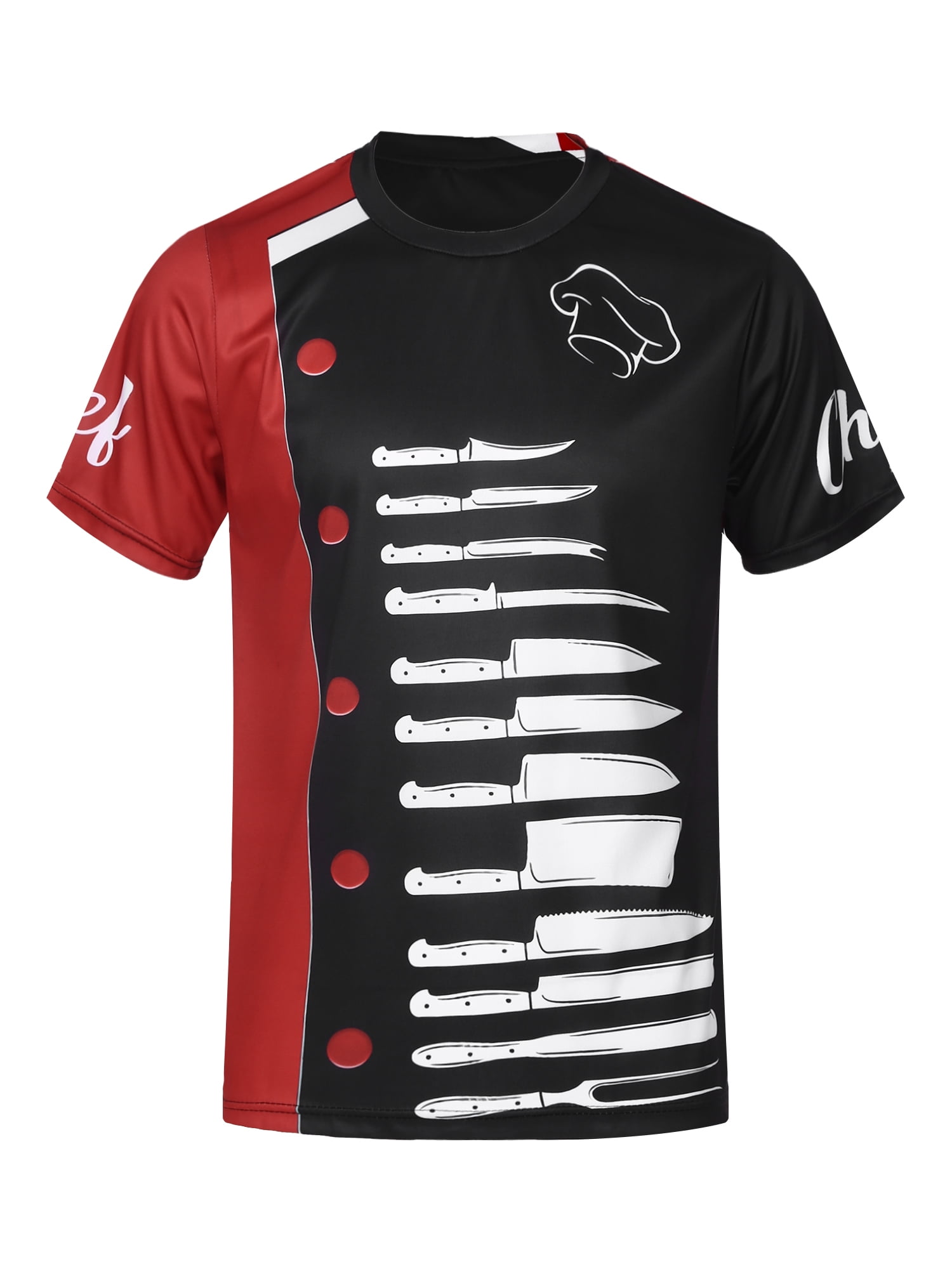 ZALDITA Unisex 3D Chef Shirts Personalized All Over Printing Chef ...