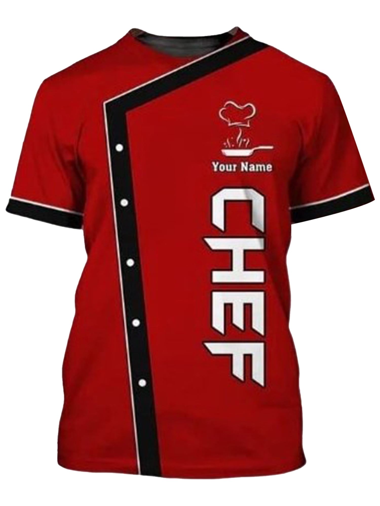ZALDITA Unisex 3D Chef Shirts Personalized All Over Printing Chef ...