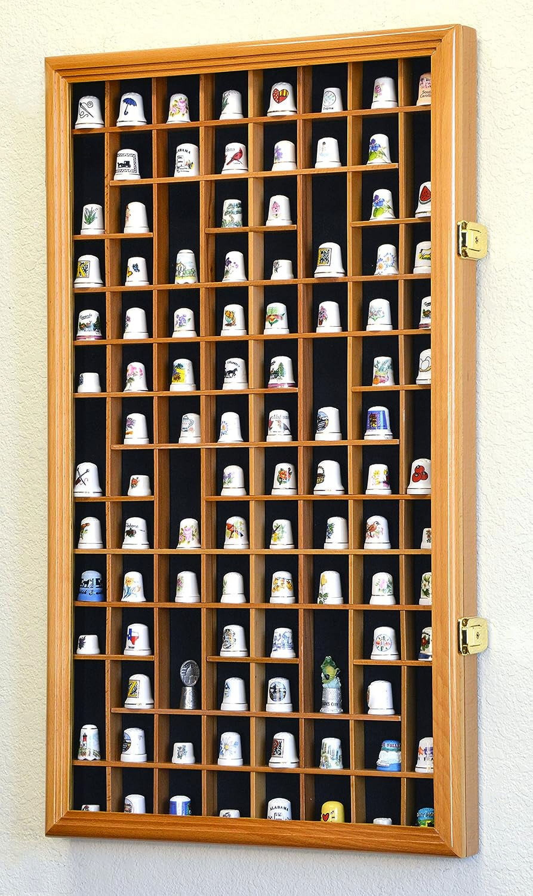 ZALIX 100 Opening Thimble/Small Miniature Display Case Cabinet Holder ...