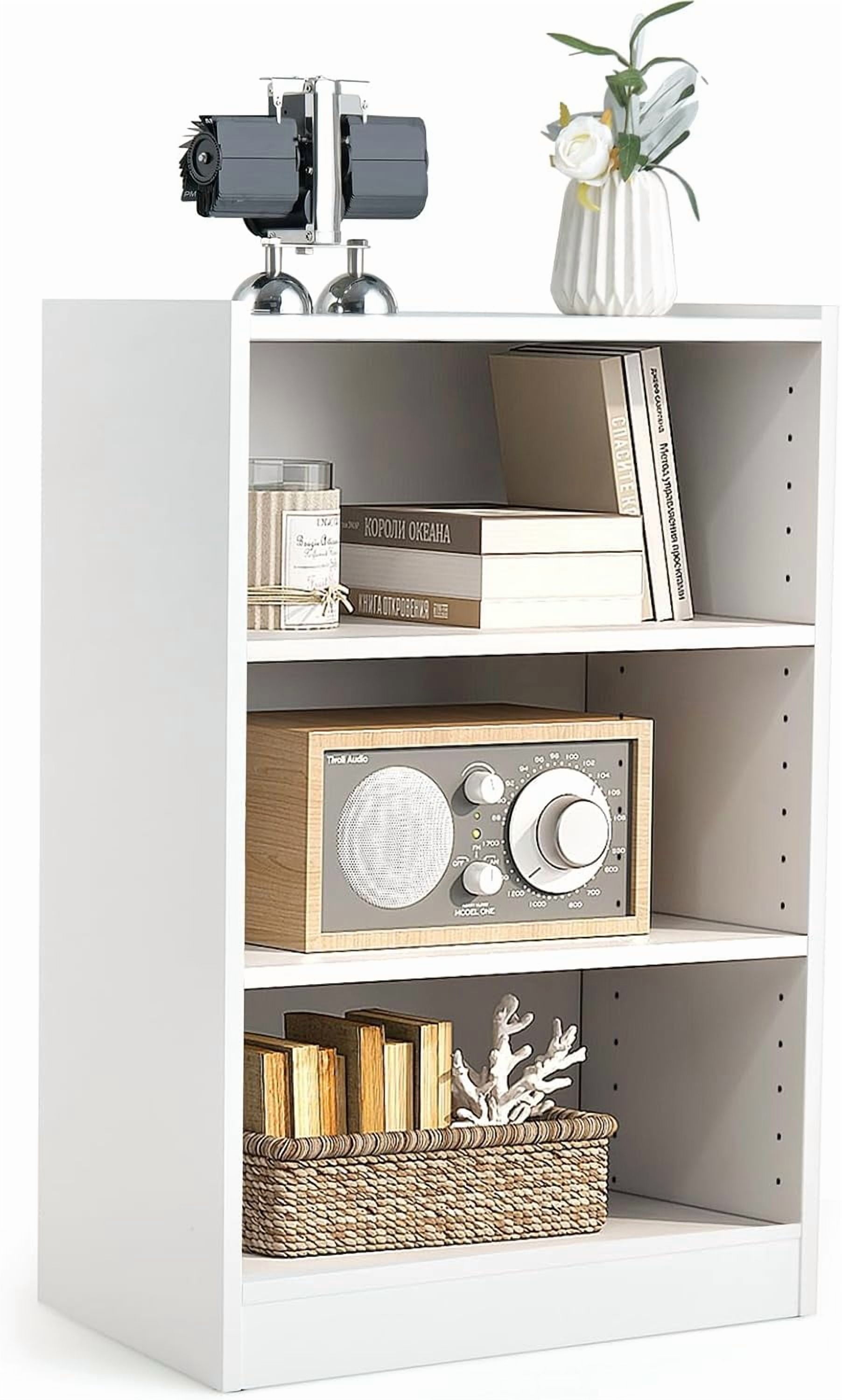 ZALIX 3 Tier Cube Storage Organizer, Small White Bookshelf with 18 ...