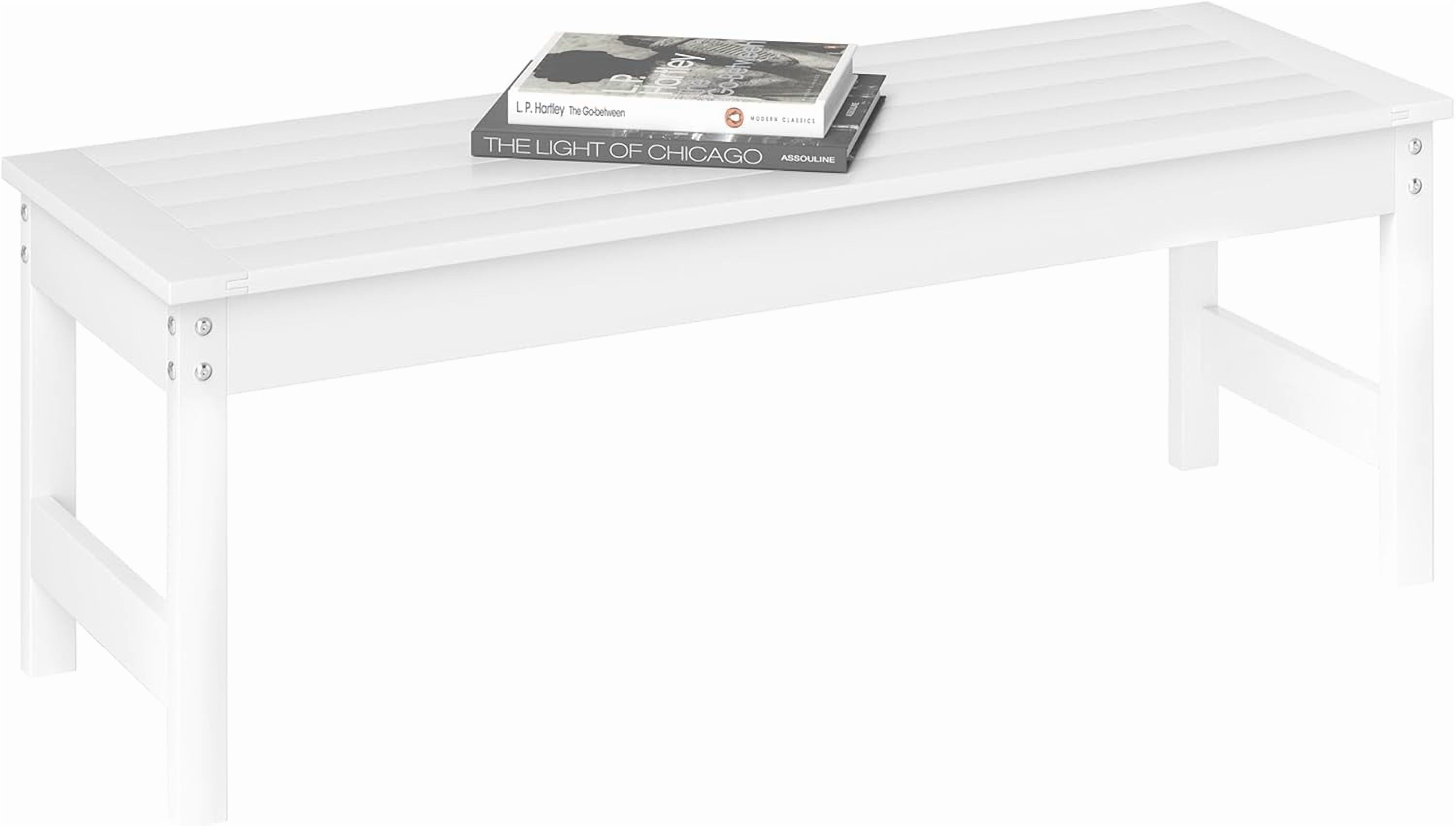 ZALIX 47" Outdoor Bench, 2-Person HDPE All-Weather Garden Bench Seat ...