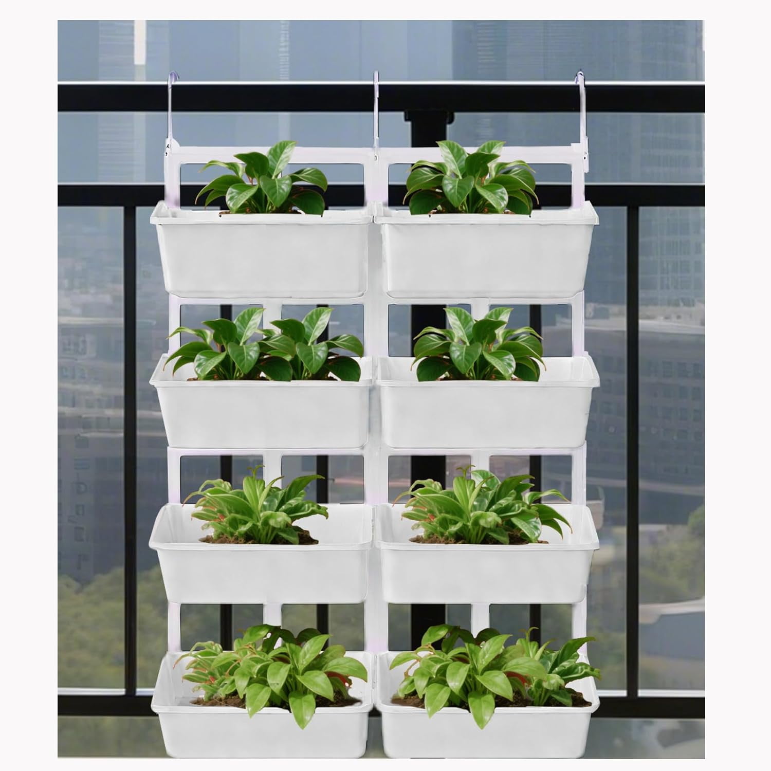 ZALIX 8 Pockets Vertical Garden Wall Planter Raised Flower Bed - 4 Tier ...