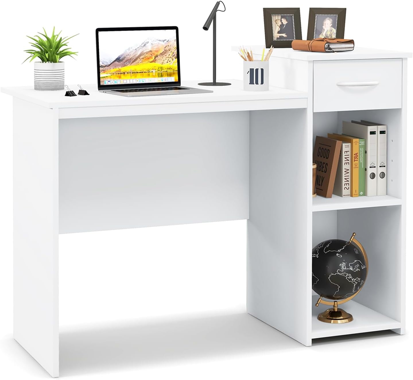 ZALIX Computer Desk with Storage, Modern Laptop Table with Printer ...