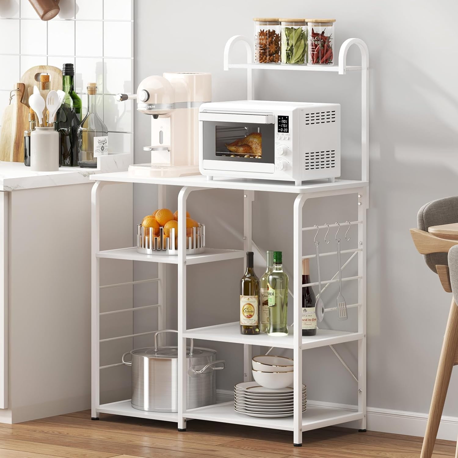 ZALIX Microwave Stand Kitchen Cart, Microwave Cart Stand 35.4 inches ...