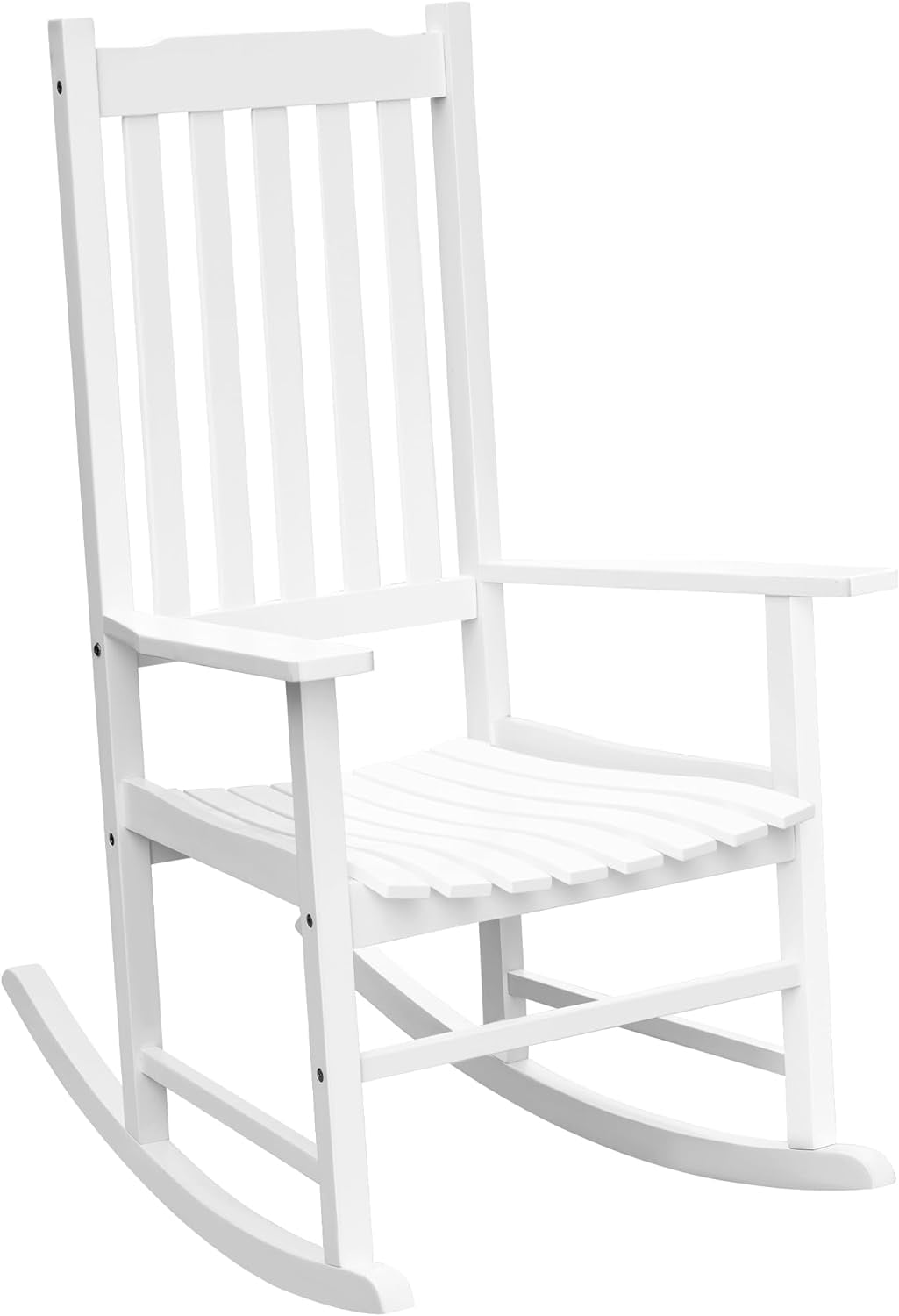 ZALIX Outdoor Rocking Chair Oversized Wooden Patio Chairs with Widened ...