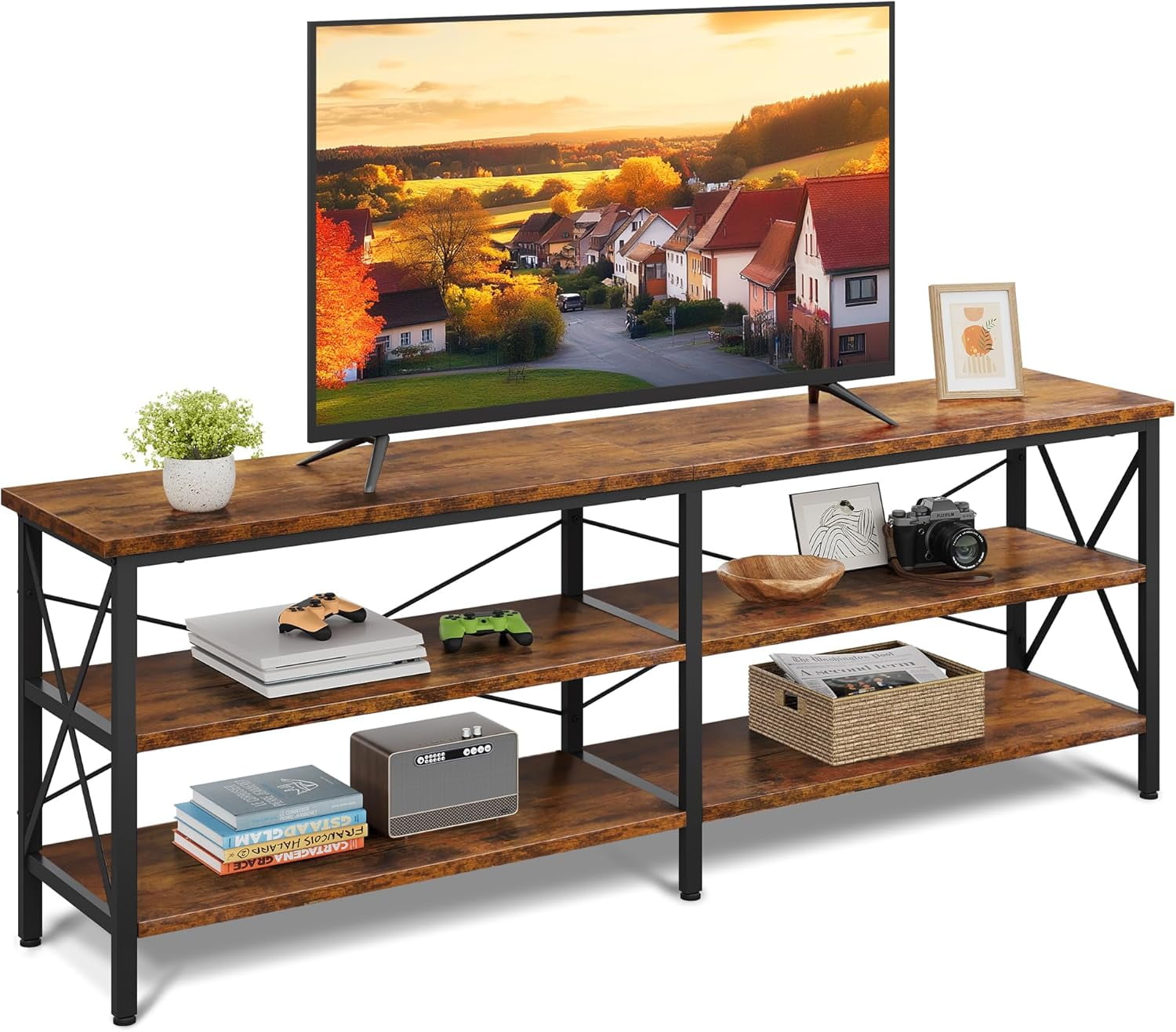 ZALIX TV Stand up to 70 Inch TV, 63" Entertainment Center, TV Media ...