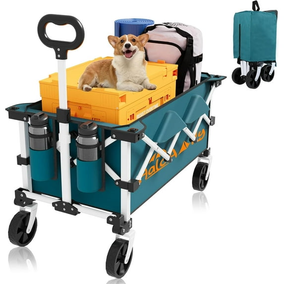 ZALIX Wagons Carts Foldable, Grocery Cart on Wheels, Collapsible Wagon ...