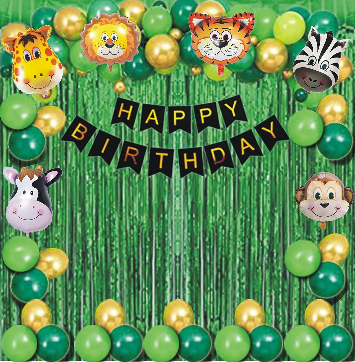 ZAMBOOREE Jungle Theme Party Decoration Items for Kids Birthday Pack of ...