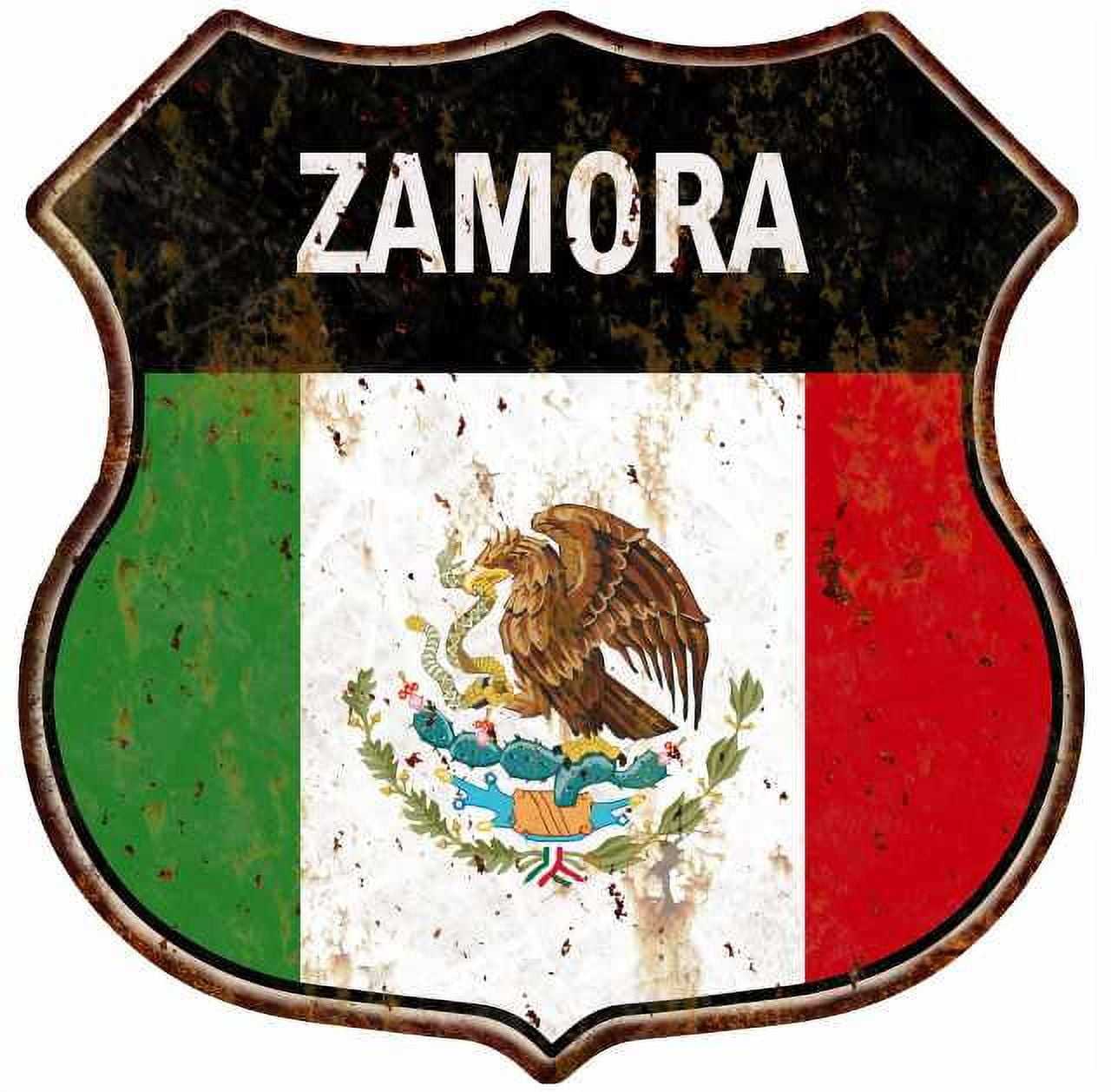 ZAMORA Mexican Flag Sign Shield Metal Gift Mexico 211110008113 ...