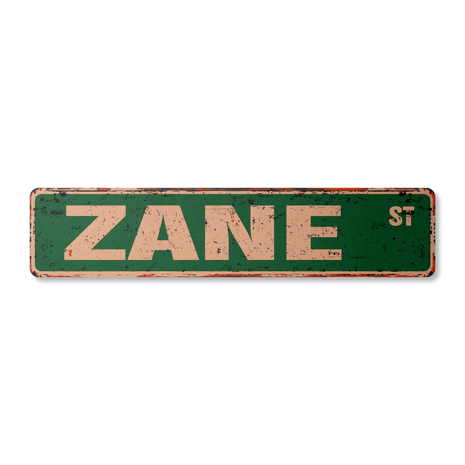 ZANE Vintage Aluminum Street Sign Childrens Name Room Metal Sign rustic ...