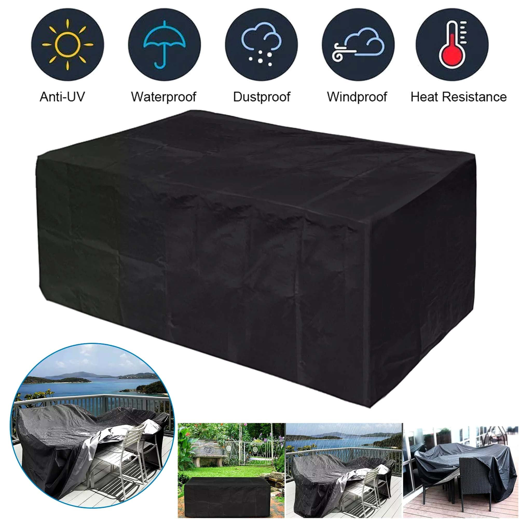 SHELTUSE Heavy Duty 420D Patio Furniture Covers Waterproof Outdoor ...