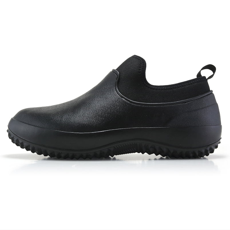 ZANKLEY Men's Leather Non Slip Food Service Shoes, Water & Oil ...