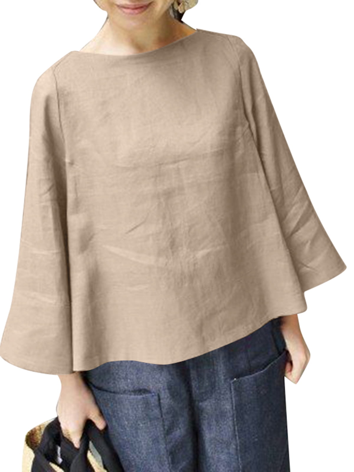 ZANZEA Women Full Sleeved O-Neck Holiday Blouse Casual Loose Tops ...