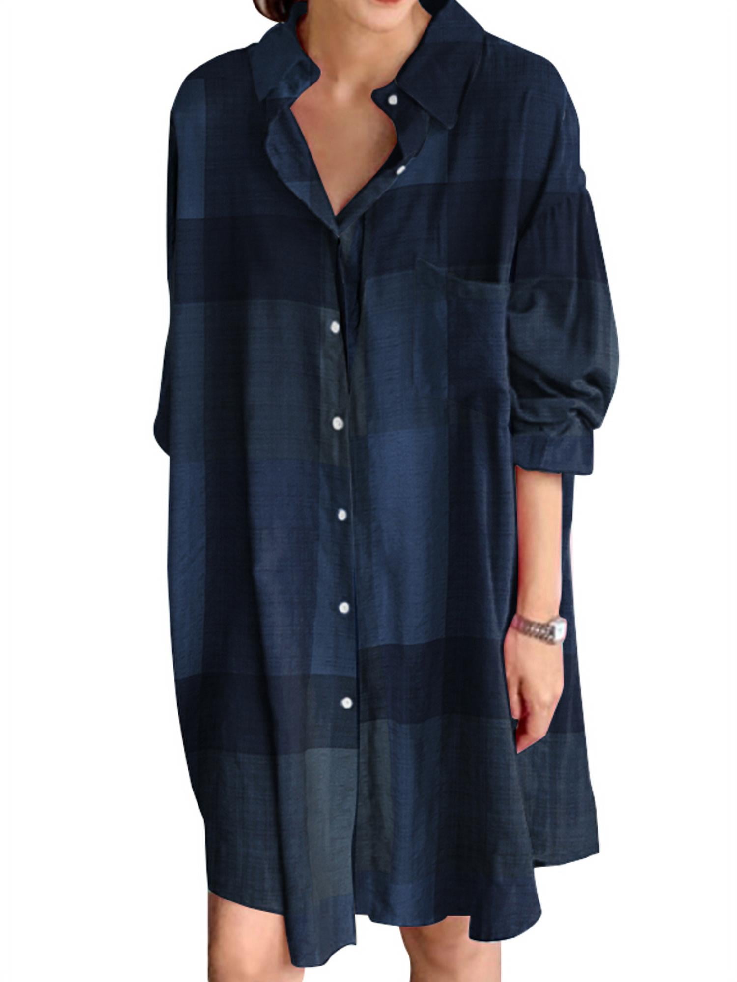 ZANZEA Women's Blouses Casual Long Sleeved Mid Length Shirts Tops ...