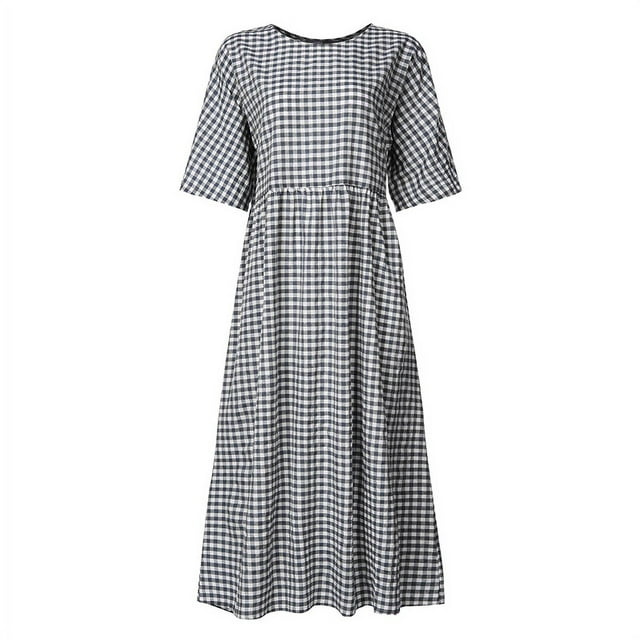 ZANZEA Women's Casual Plaid Printed Short Sleeve Dresses Tunic Dress ... ZANZEA Women's Casual Plaid Printed Short Sleeve Dresses Tunic Dress ...