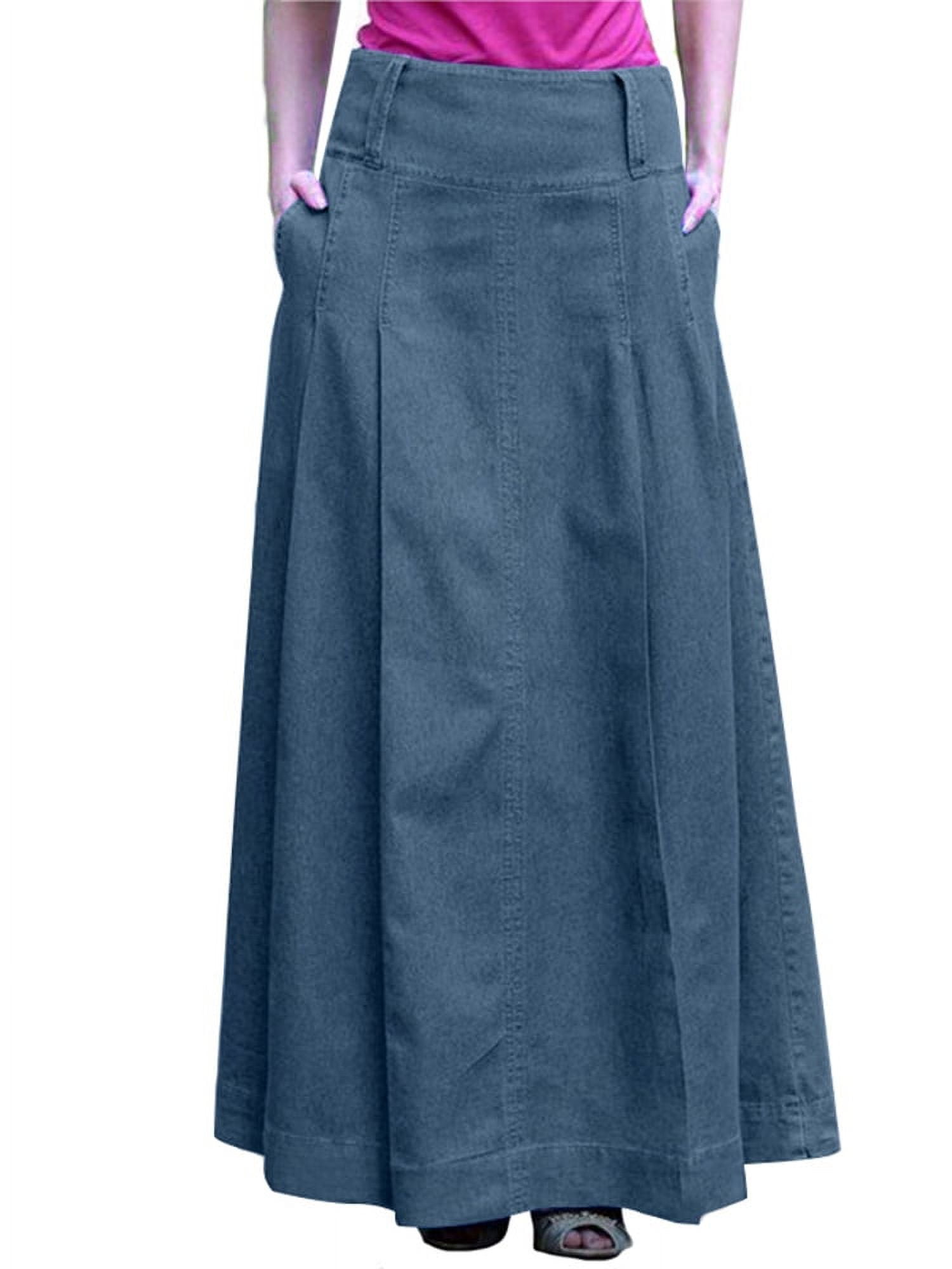 ZANZEA Womens Skirts Solid Color With-Back-Zipper Party Long Jeans ...