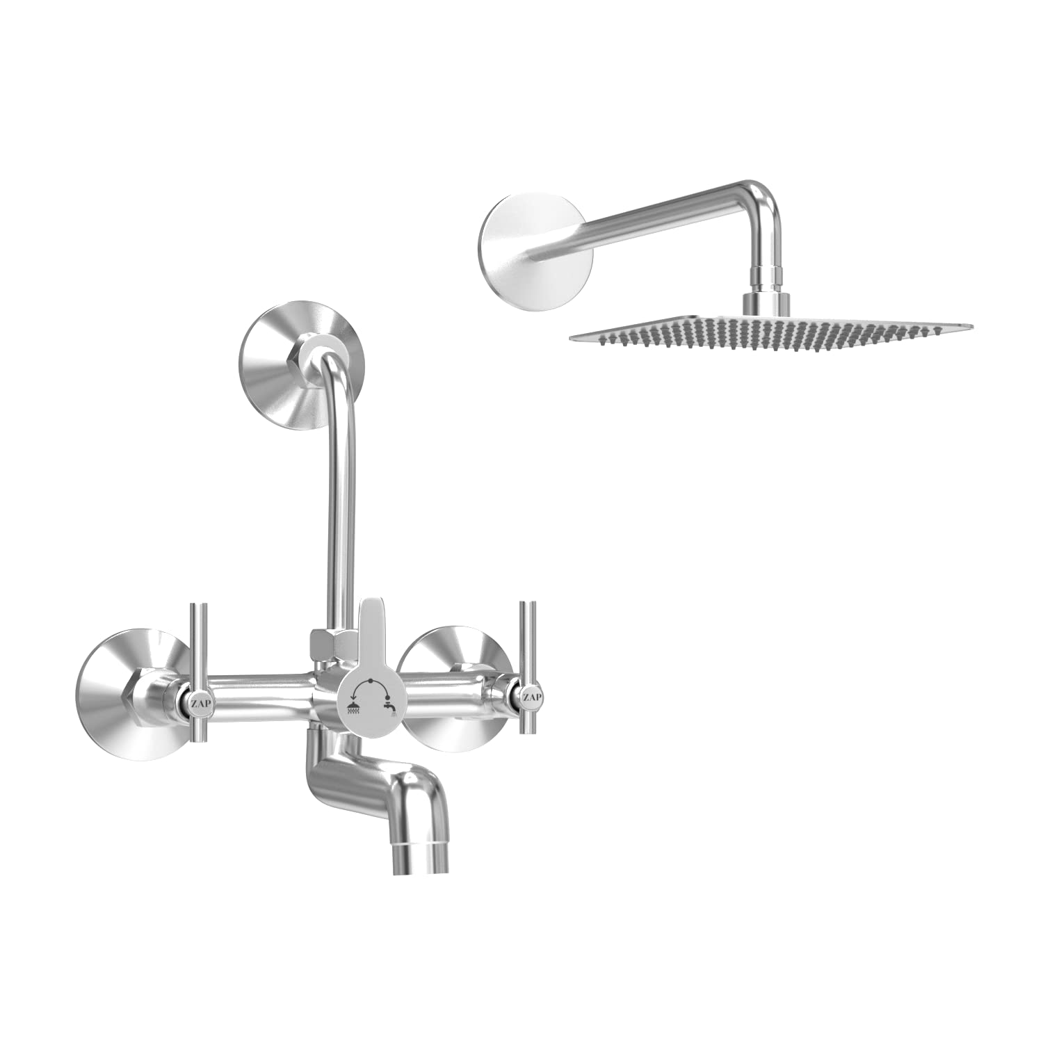 ZAP TRM Series Full Brass Wall Mixer with Overhead Shower System Set ...