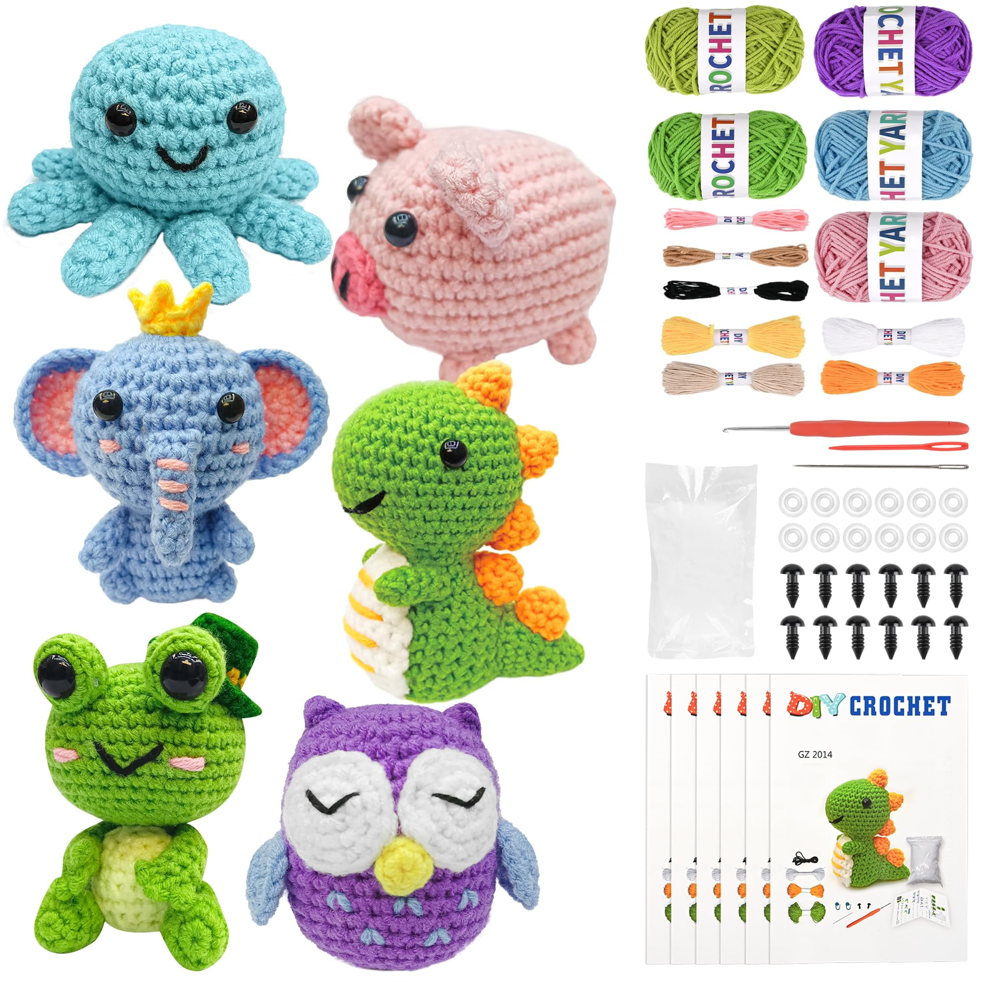 ZAPOMYE 6Pcs Crochet Kit for Beginners, 2026 DIY Craft for Adults and ...